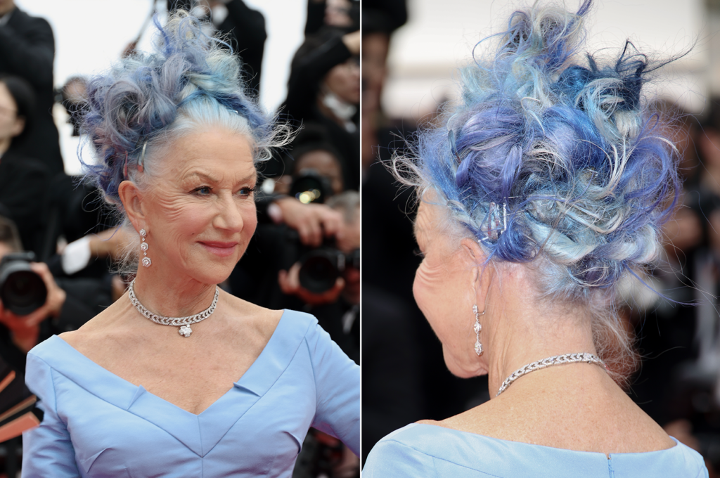 Dame Helen Mirren just made the blue rinse look cool on the red carpet ...